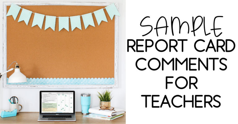 Sample Report Card Comments for Teachers - Lessons for Learning