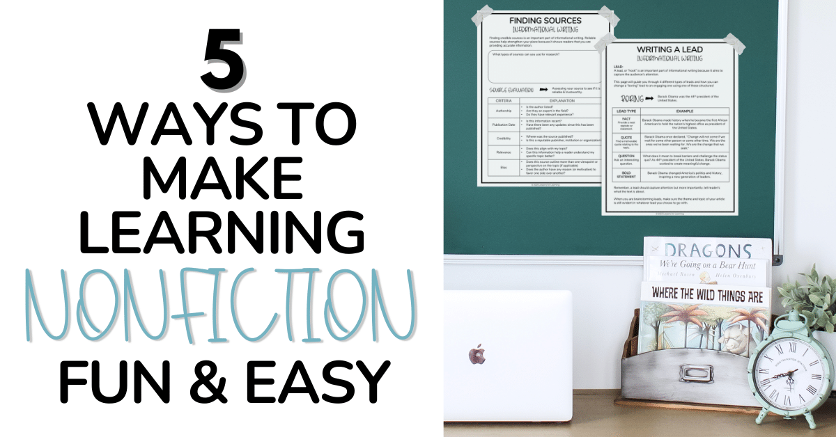 Nonfiction Texts: 5 Ways to Make Reading Comprehension Fun & Easy ...