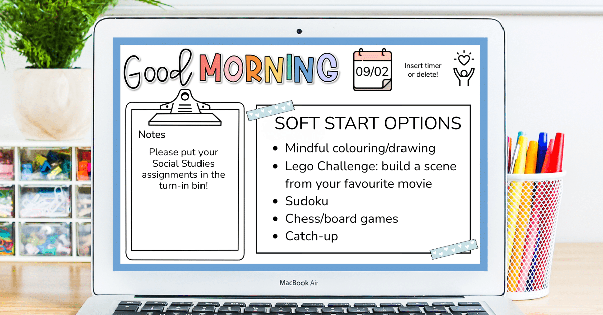 Soft Start Classroom Activities for Upper Elementary Students - Lessons ...
